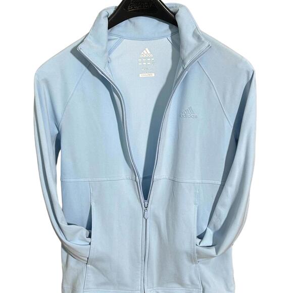 adidas | Jackets & Coats | Adidas Womens S Full Zip Baby Blue Track ...